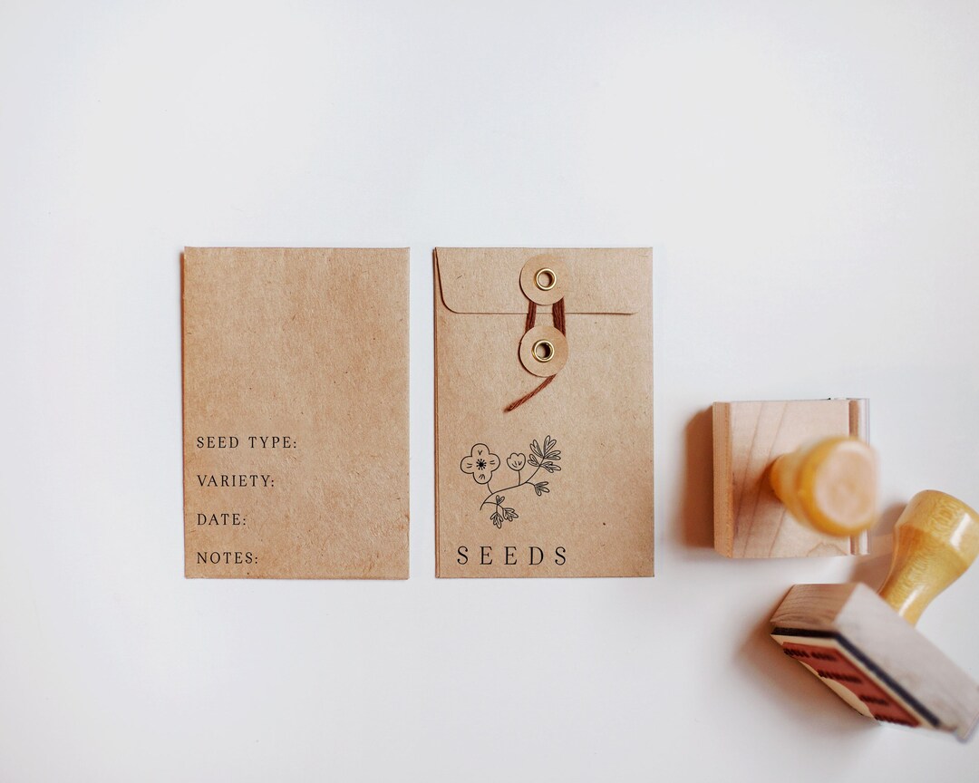 Seed Labels, Flower Seed Labeling, Stamp Set for Seed Envelopes, Labels ...