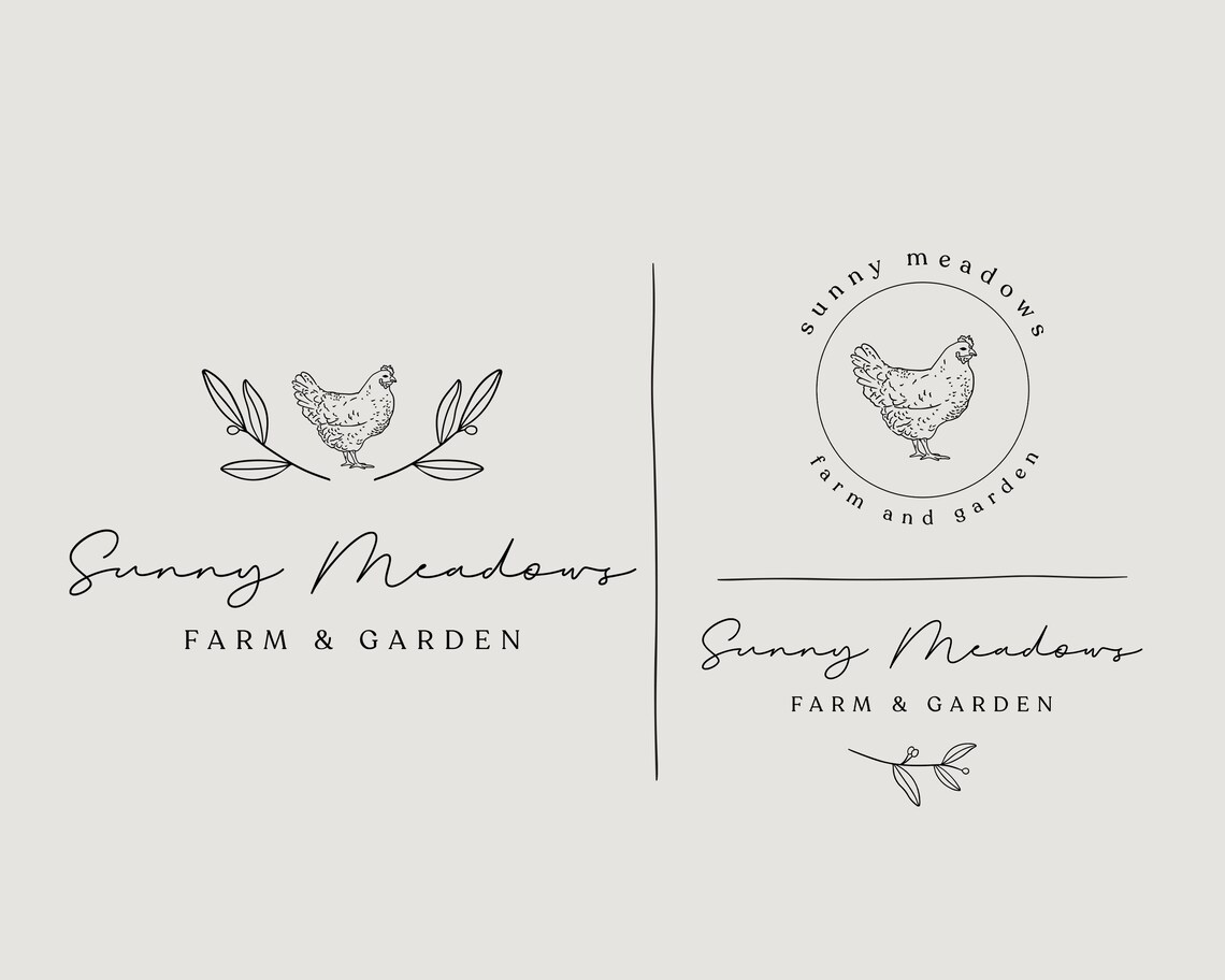 Farm & Garden II, Logo With Chicken, Hen Logo, Chicken and Wreath ...