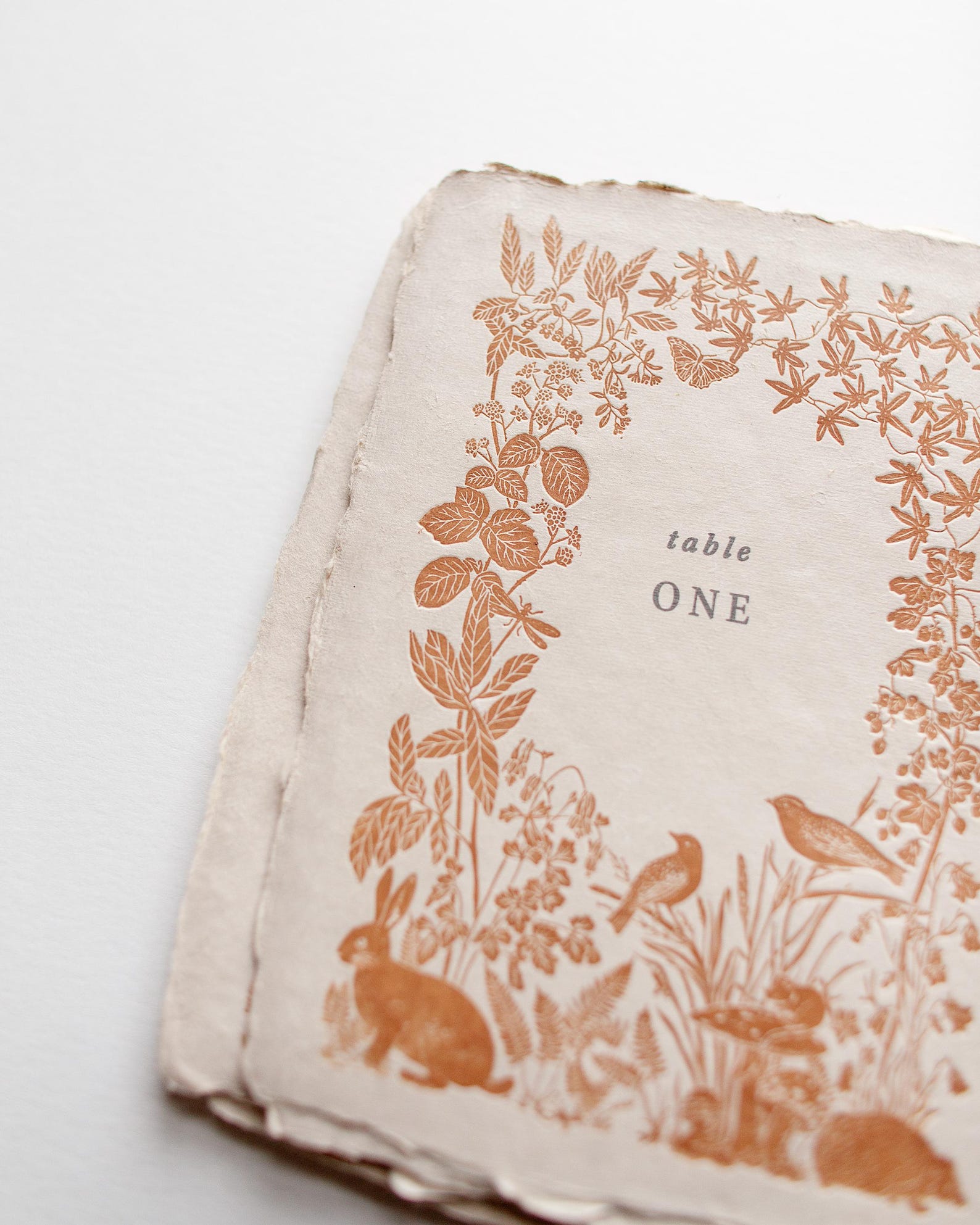 Letterpressed Botanical Table Numbers, Wildflowers and Birds, Floral ...