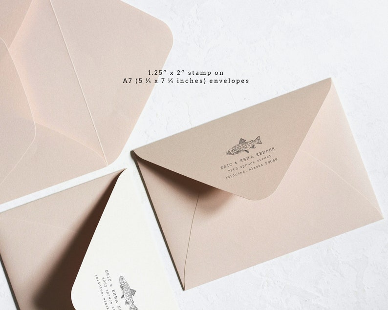 Fly Fishing Address Stamp Custom Trout Stamp Minimalist - Etsy