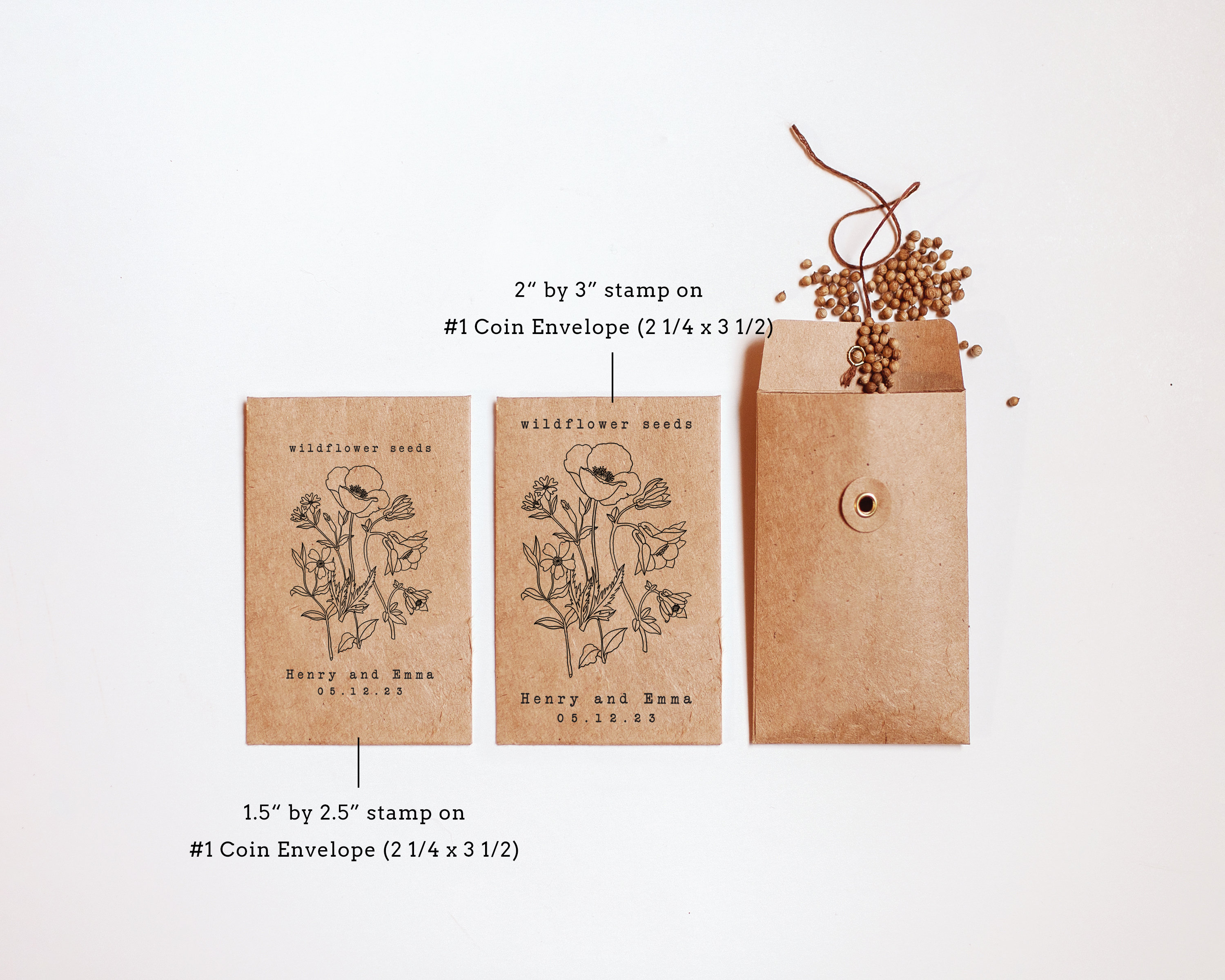Wildflower Seed Stamp Custom Seed Stamp Custom Wedding - Etsy