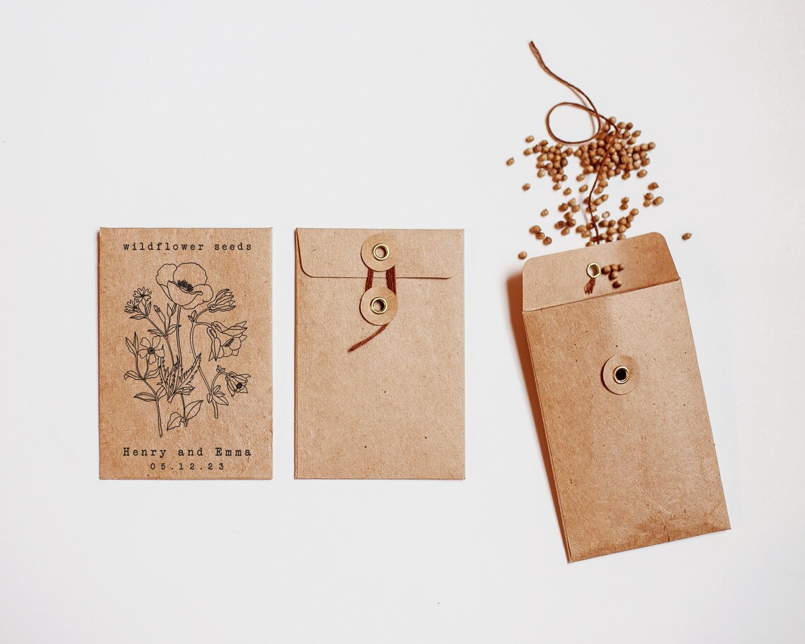 Wildflower Seed Stamp Custom Seed Stamp Custom Wedding - Etsy