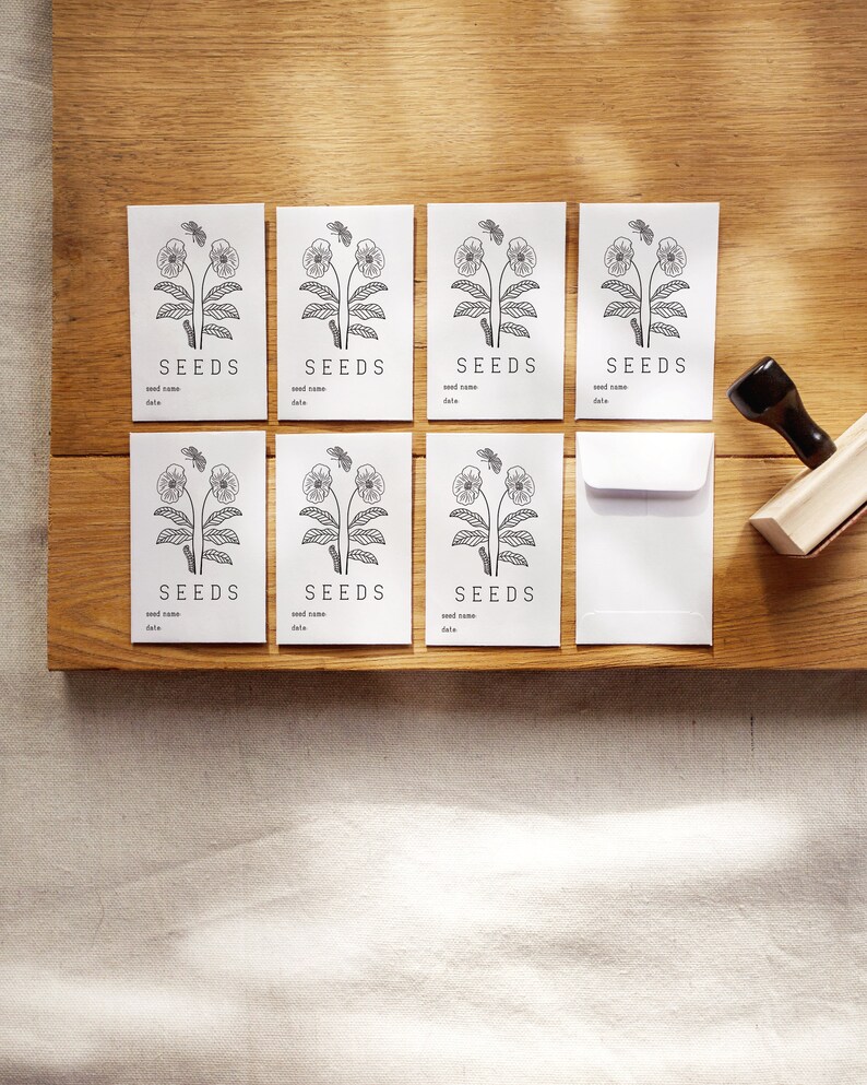 Seed Packet Stamp Seed Labeling Stamp Fill in the Blank - Etsy