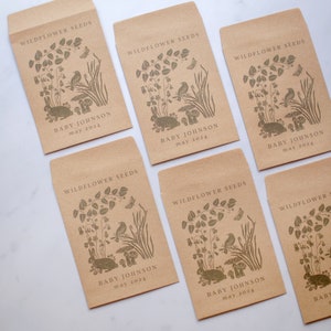 Custom Seed Envelopes, Baby Shower Envelopes, Bunny and Birds, Printed ...