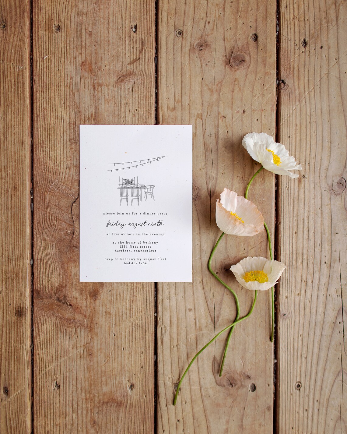 Dinner Party Invitation | Minimalist Dinner Party | Simple Party ...