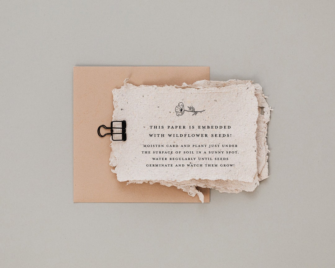 Wildflower Seed Stamp, Wildflower Paper Stamp, This Paper is Embedded ...