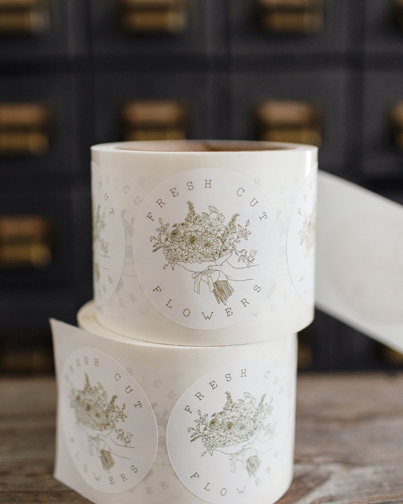 Flower Bouquet Sticker Fresh Cut Flowers Label Floral - Etsy