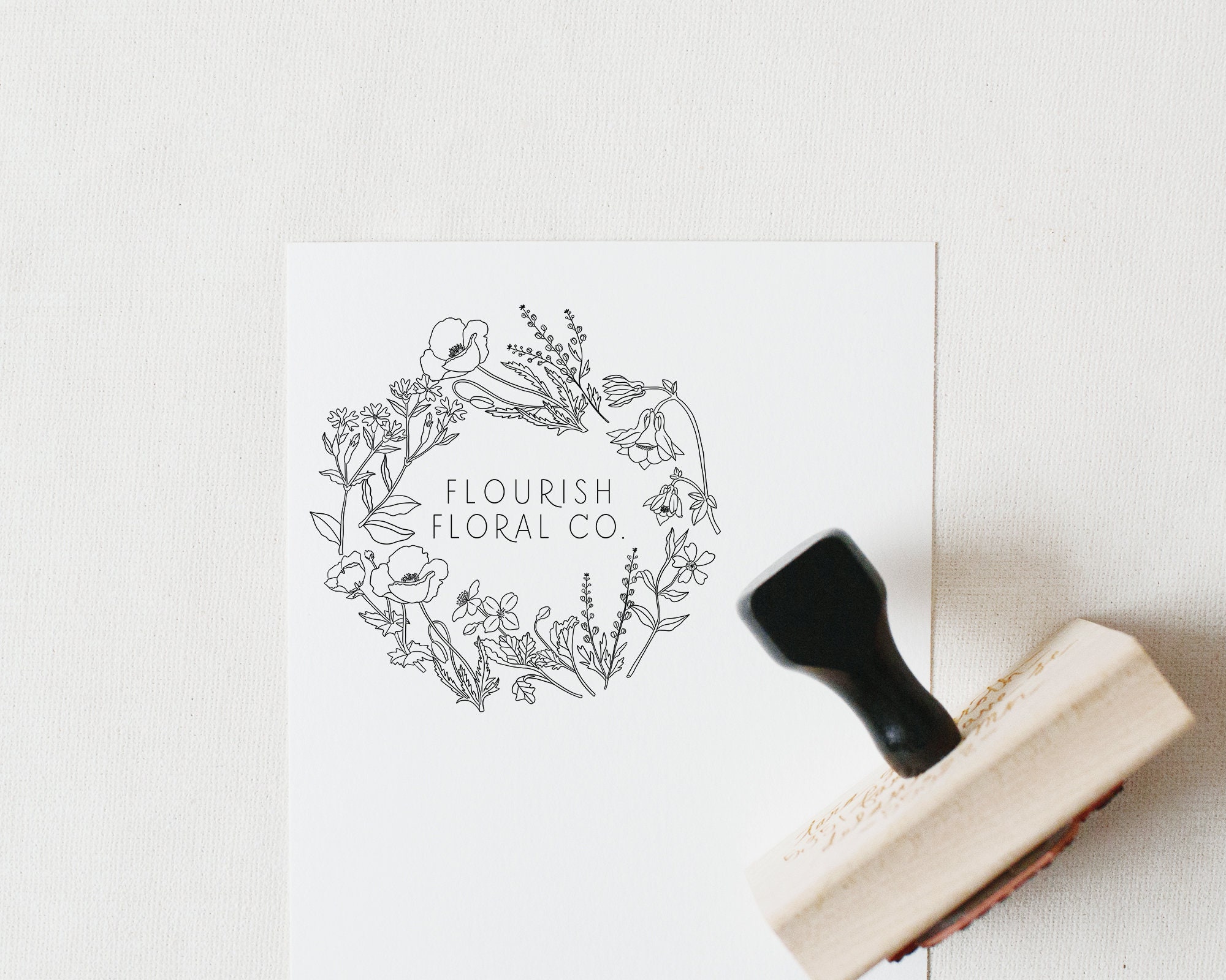 Flower Shop Logo Floral Business Stamp Stamp for Bouquets | Etsy