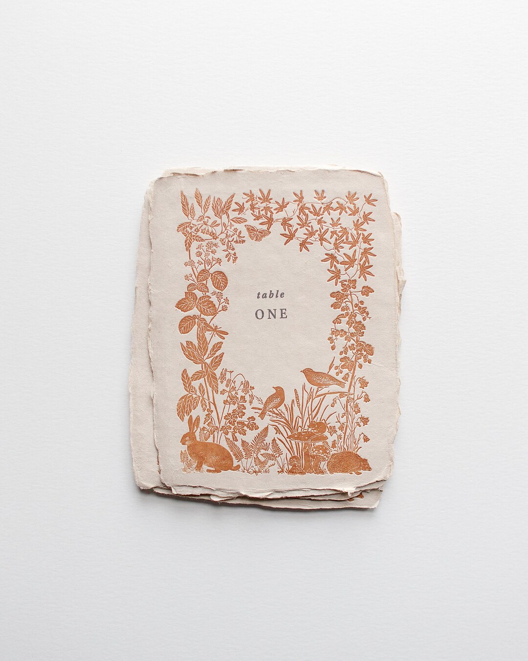 Letterpressed Botanical Table Numbers, Wildflowers and Birds, Floral ...