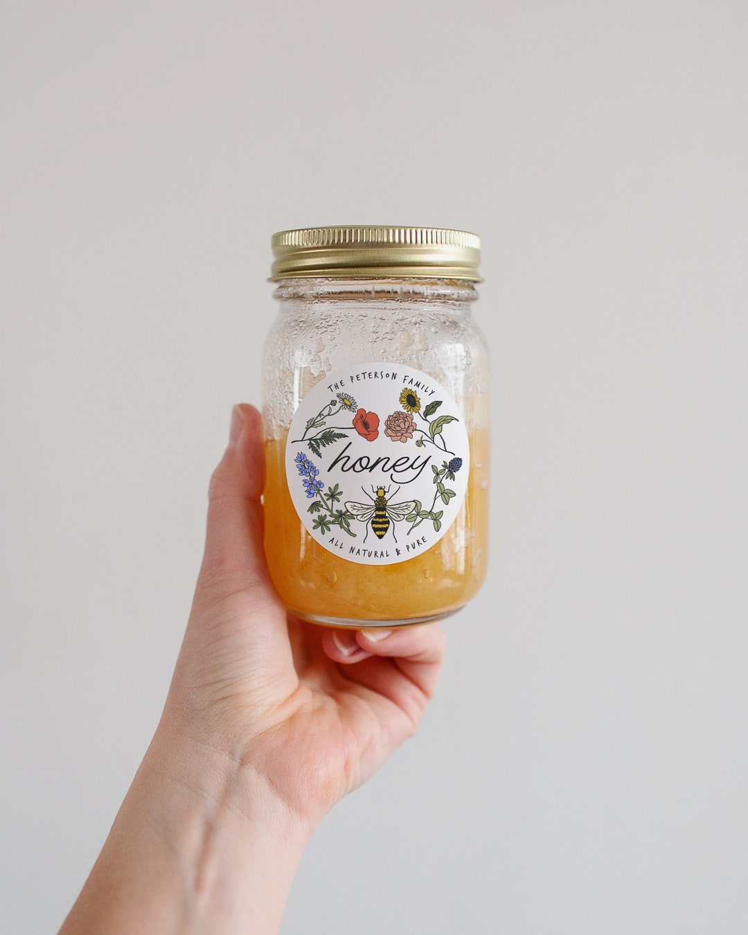 PRINTED STICKERS, Custom Honey Labels, Poppies Honey Sticker, Honey ...