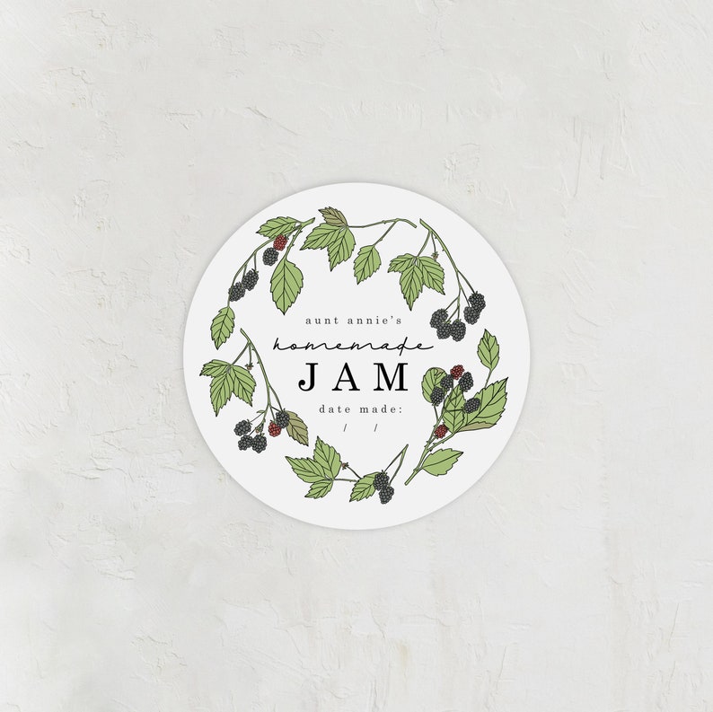DIGITAL FILE Custom Jam Labels Stickers for Homemade Jam | Etsy