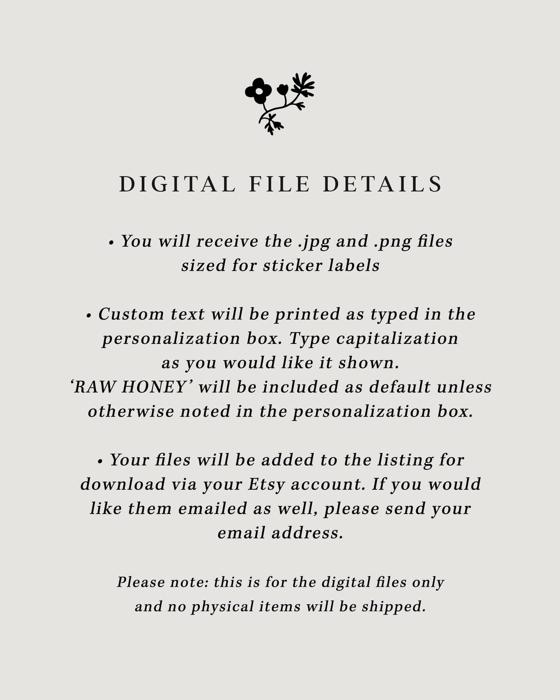 DIGITAL FILE, Bee Hive Wildflower Honey Labels, Honey Stickers for Jars ...