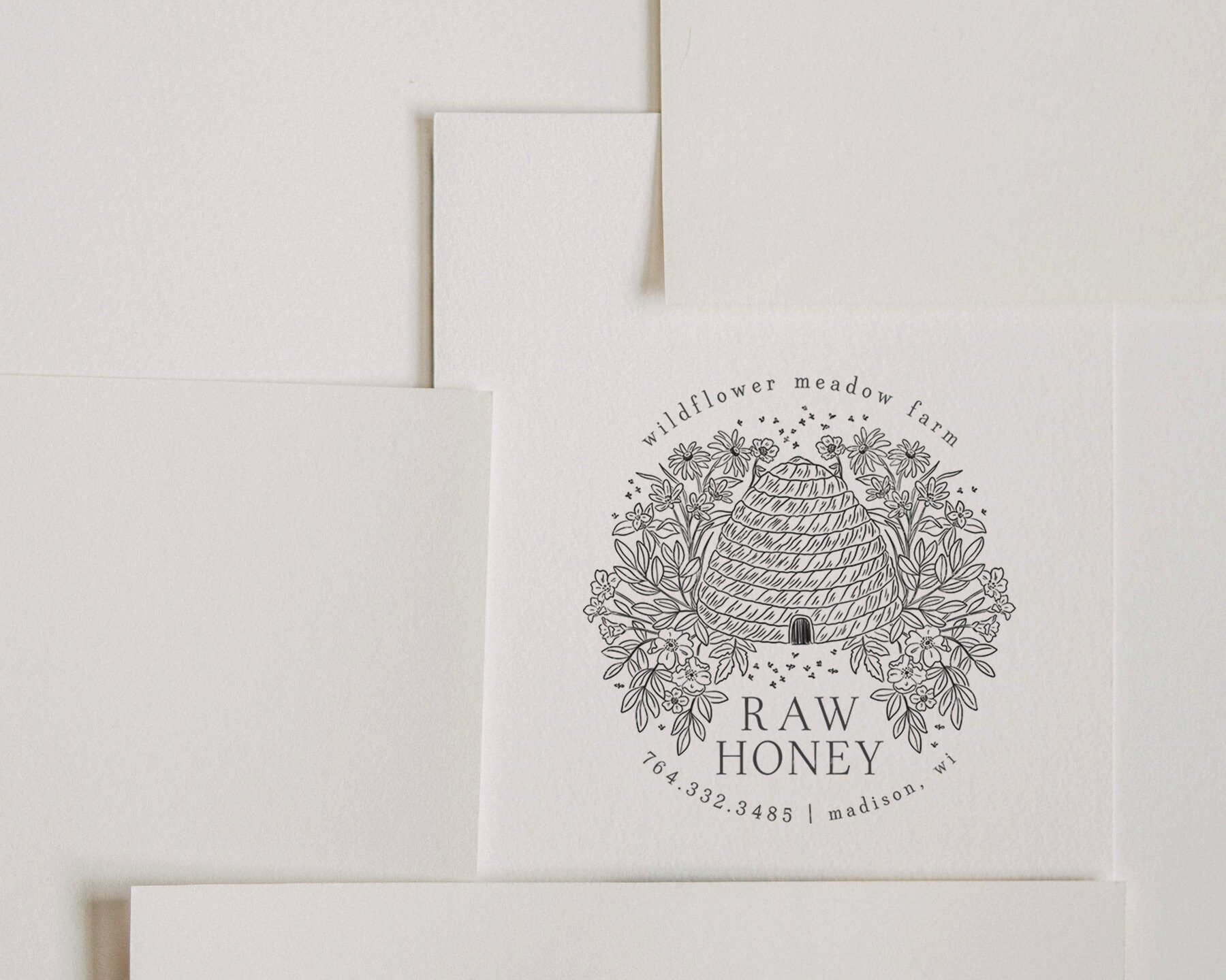 Bee Hive Wildflower Honey Labels, Honey Stamp, Honey Stamp for Jars ...