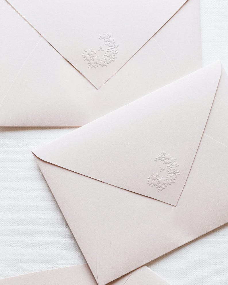 Monogram Floral Embosser | Simple Envelope Embosser, Emboss Wedding ...