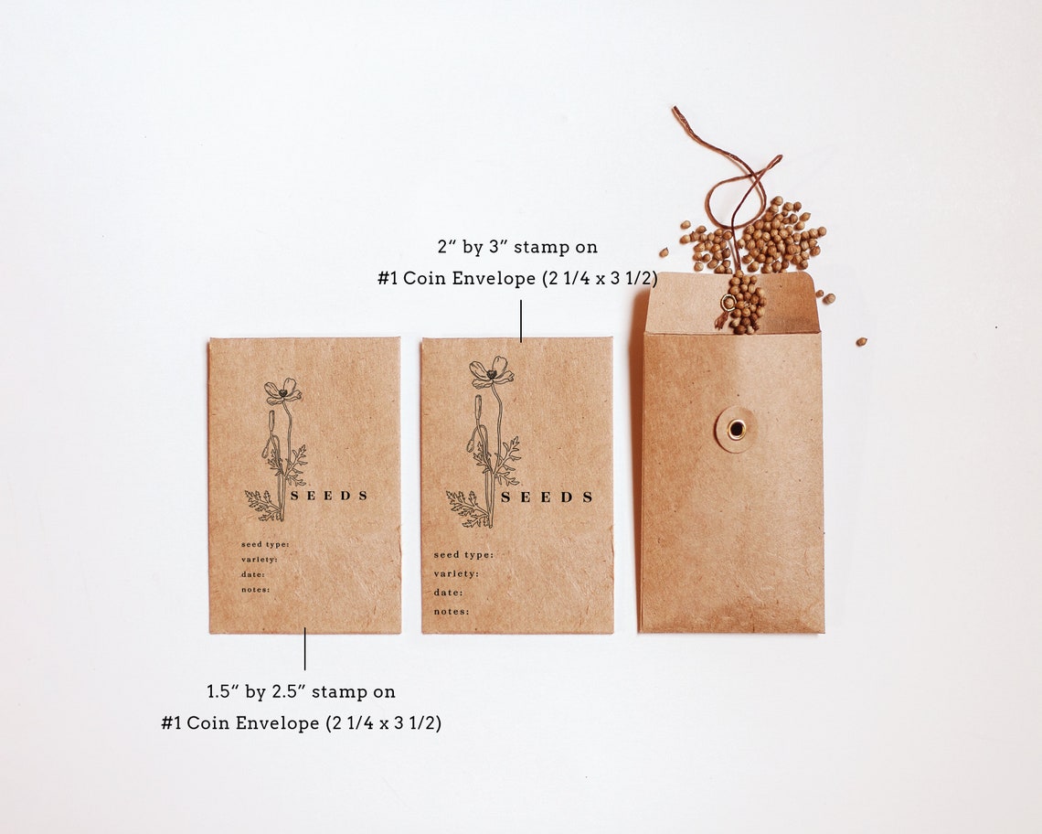 Flower Seed Packet Stamp Poppy Seed Stamp Seed Labeling - Etsy