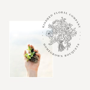 FLORA | Oval With Flowers, Cut Flowers Logo, Wildflower Bouquet ...