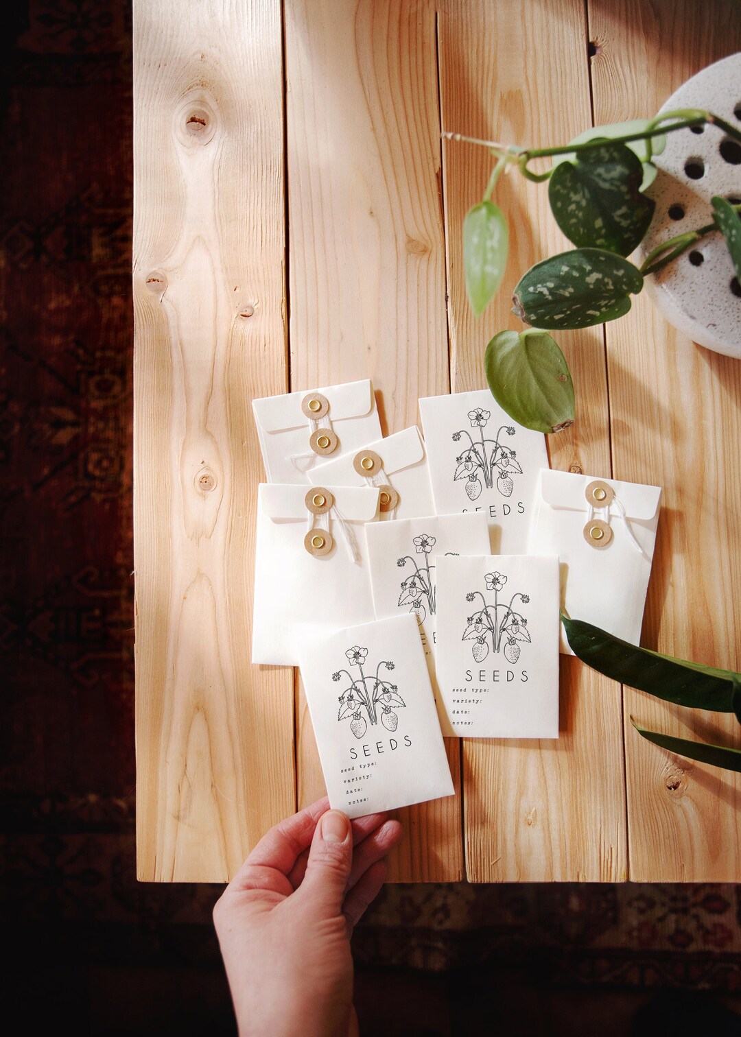 Strawberry Seed Packet Stamp, Fruit Seed Stamp, Seed Labeling Stamp ...