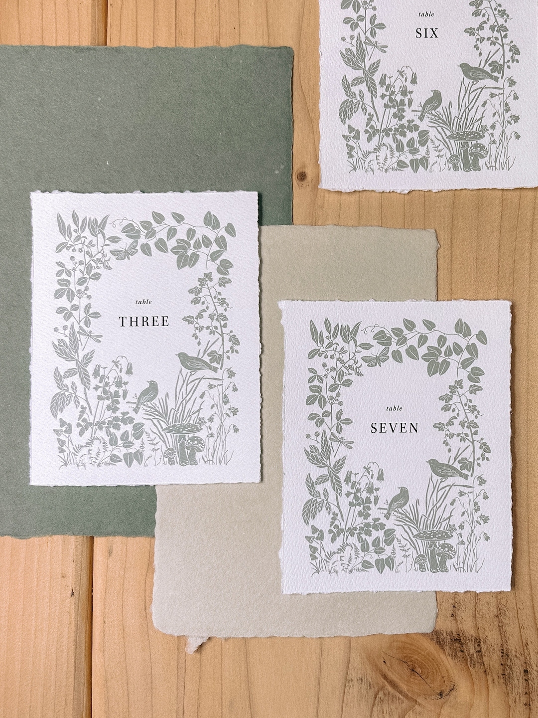 DIGITAL FILES Botanical Table Numbers, Wildflowers and Birds, Floral ...