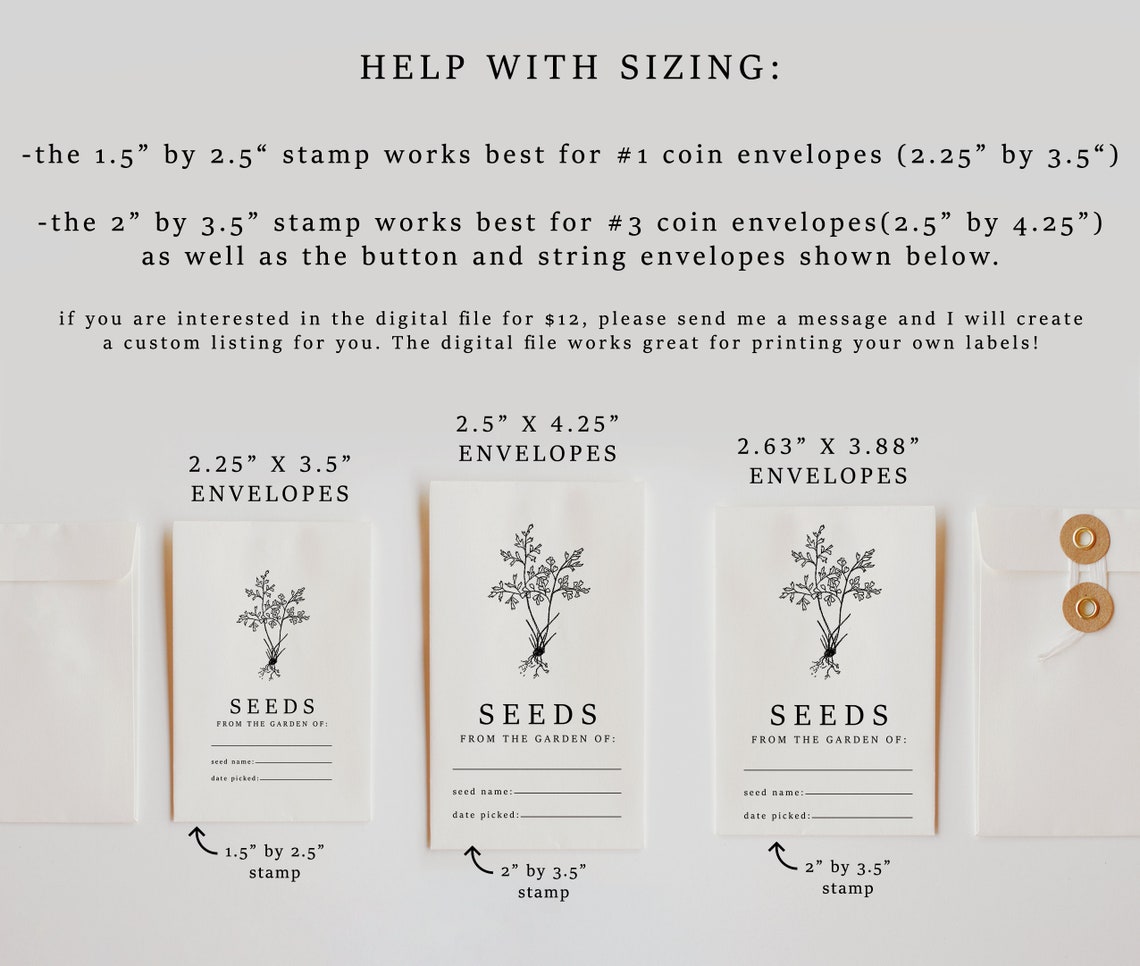 Flower Seed Packet Stamp Fill in the Blank Seed Packet Seed | Etsy