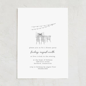 Dinner Party Invitation Minimalist Dinner Party Simple | Etsy