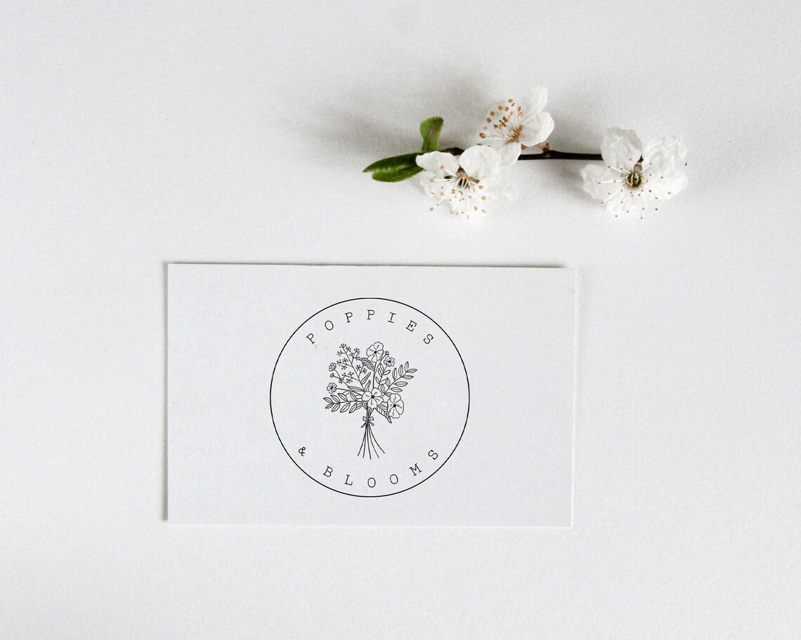 Custom Flower Bouquet Stamp, Fresh Cut Flowers Stamp, Floral Stamp ...
