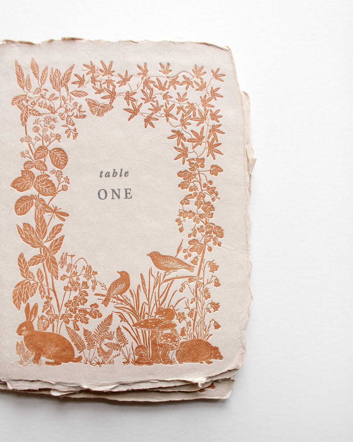 Letterpressed Botanical Table Numbers, Wildflowers and Birds, Floral ...