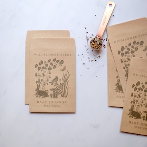Custom Seed Envelopes, Baby Shower Envelopes, Bunny and Birds, Printed ...