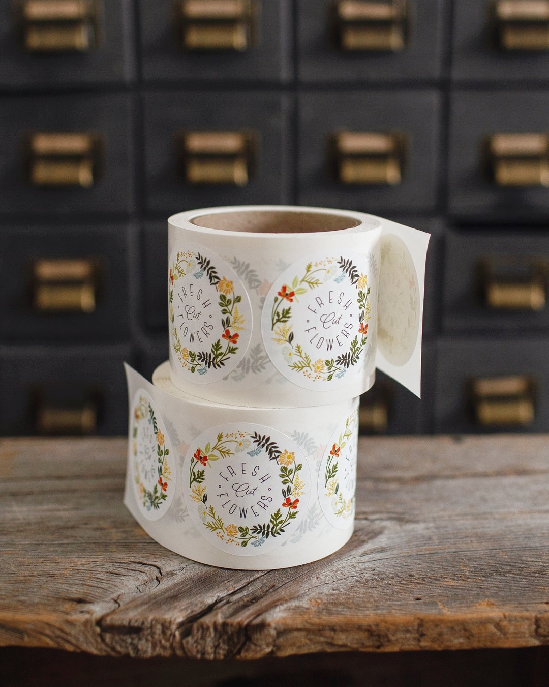 Flower Bouquet Sticker, Fresh Cut Flowers Label, Floral Sticker, Hand ...