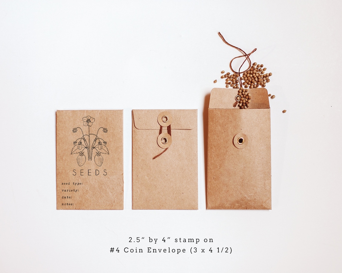 Strawberry Seed Packet Stamp, Fruit Seed Stamp, Seed Labeling Stamp ...