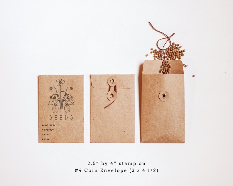Strawberry Seed Packet Stamp, Fruit Seed Stamp, Seed Labeling Stamp ...