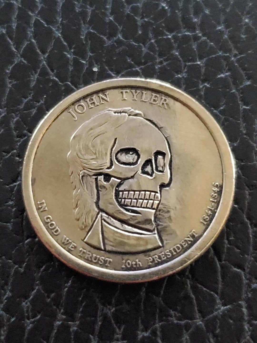 Hand Carved Skullhead Hobo Dollar Coin Authentic Currency - Etsy