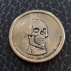 Hand Carved Skullhead Hobo Dollar Coin Authentic Currency - Etsy