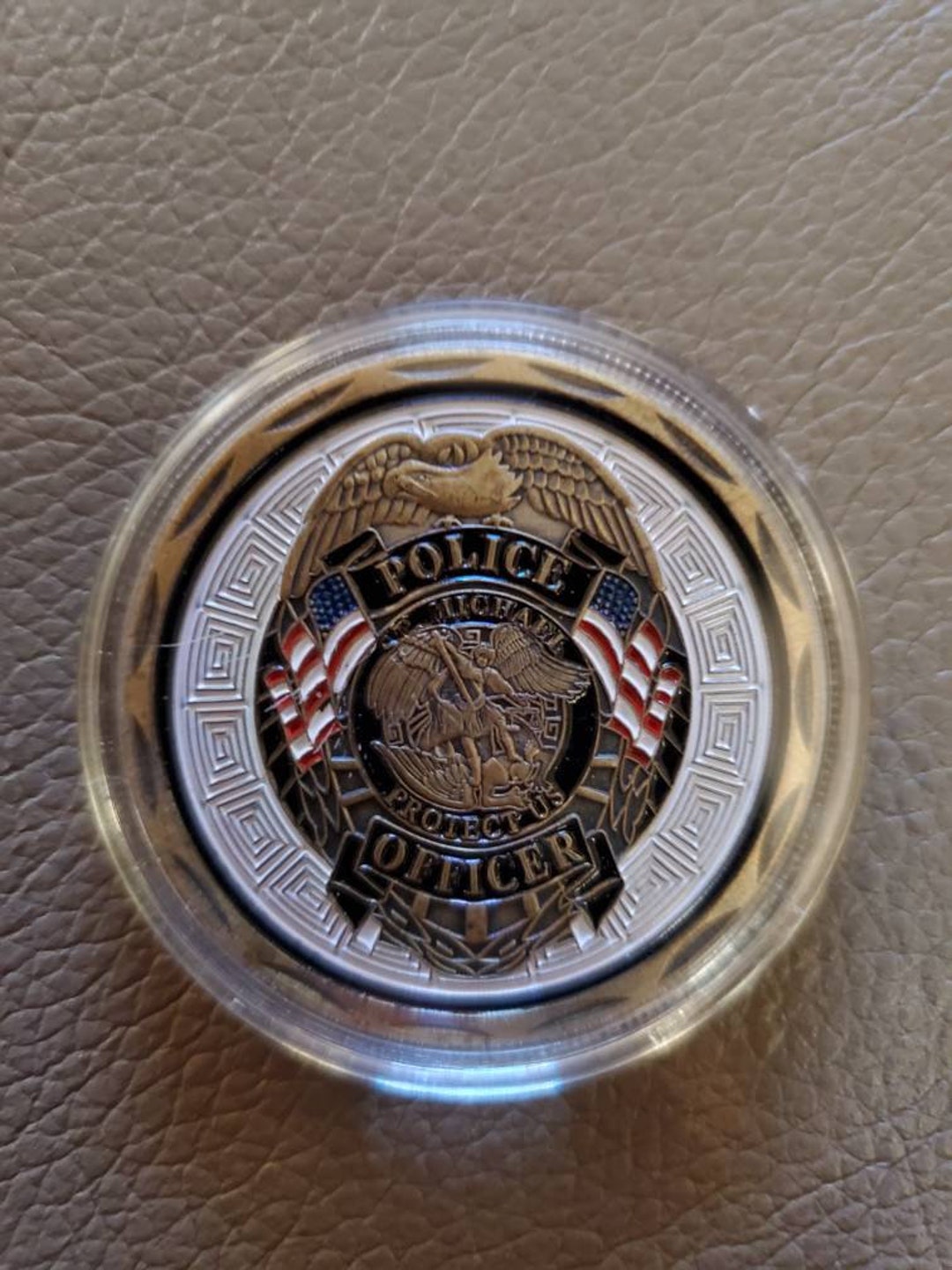 Police Officer Challenge Coin With Patron Saint of Law Enforcement - Etsy