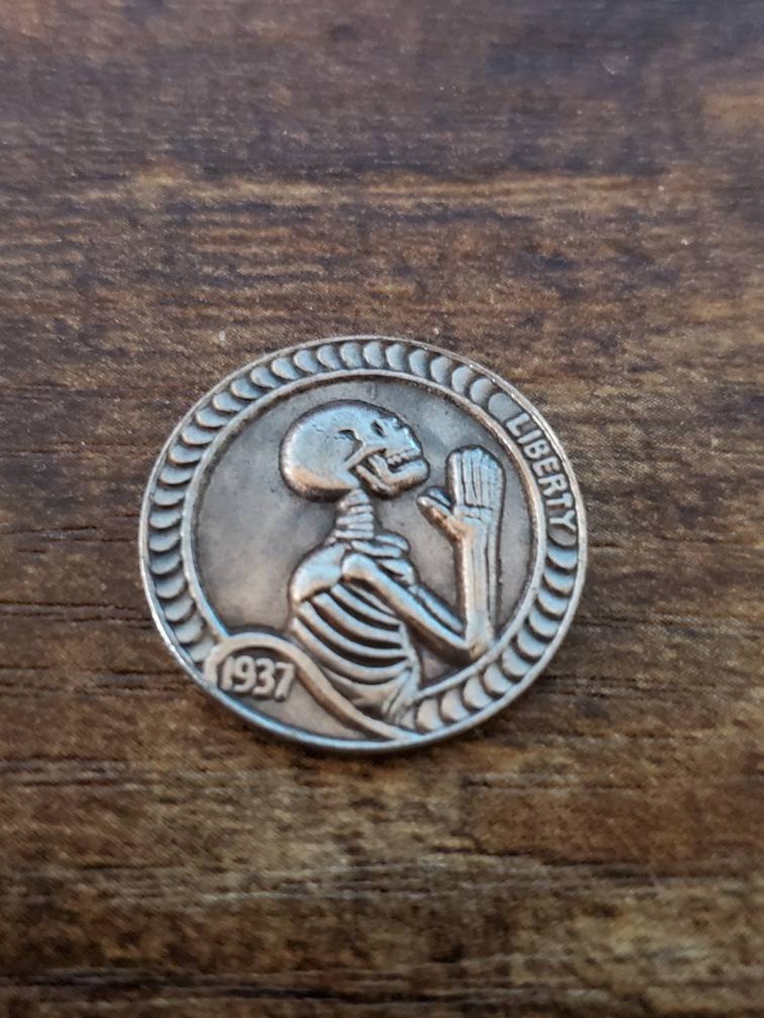 The Praying Skeleton Hobo Coin - Etsy