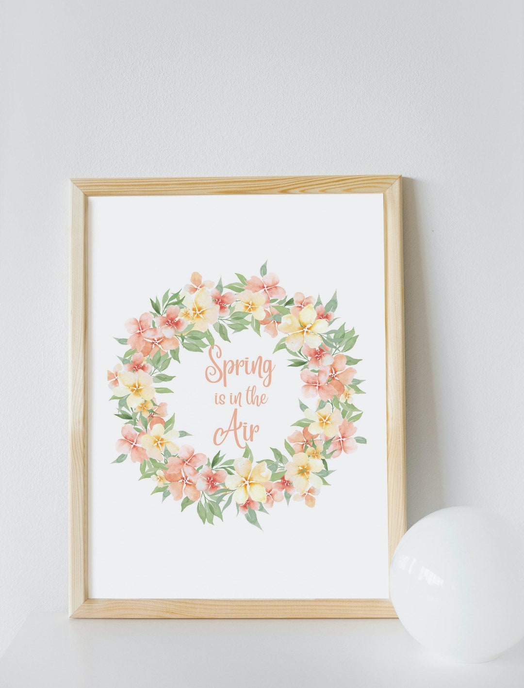 Spring is in the Air Wall Art Wreath Print Springtime Wall Art Easter ...