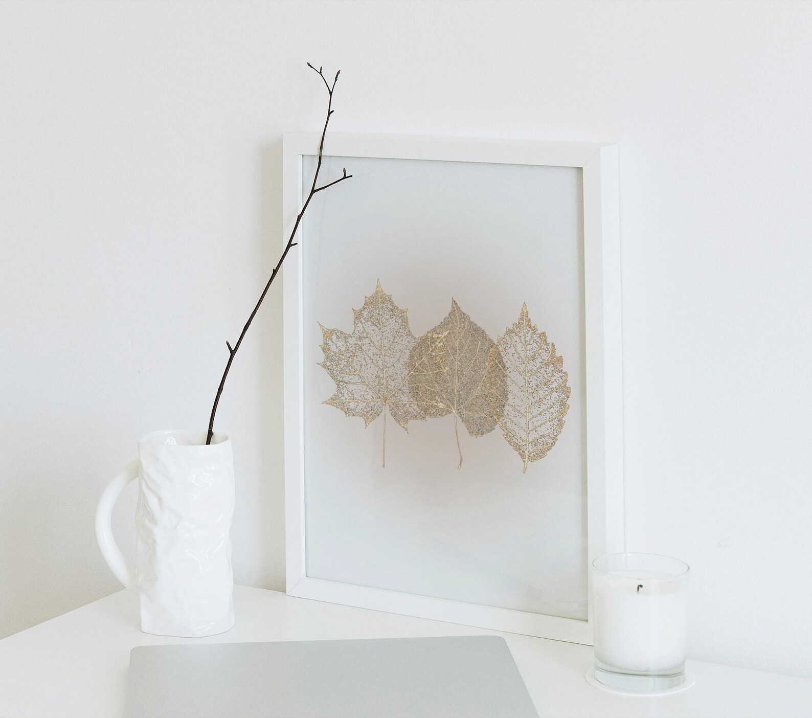 Skeleton Leaves Wall Art Botanical Theme Print Country Cottage Wall ...