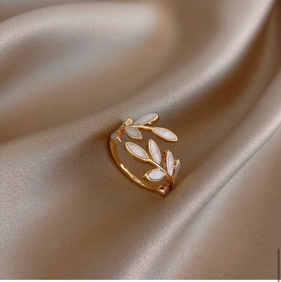 Rings for Women Brass Rings Leaf Ring Gold Color | Etsy