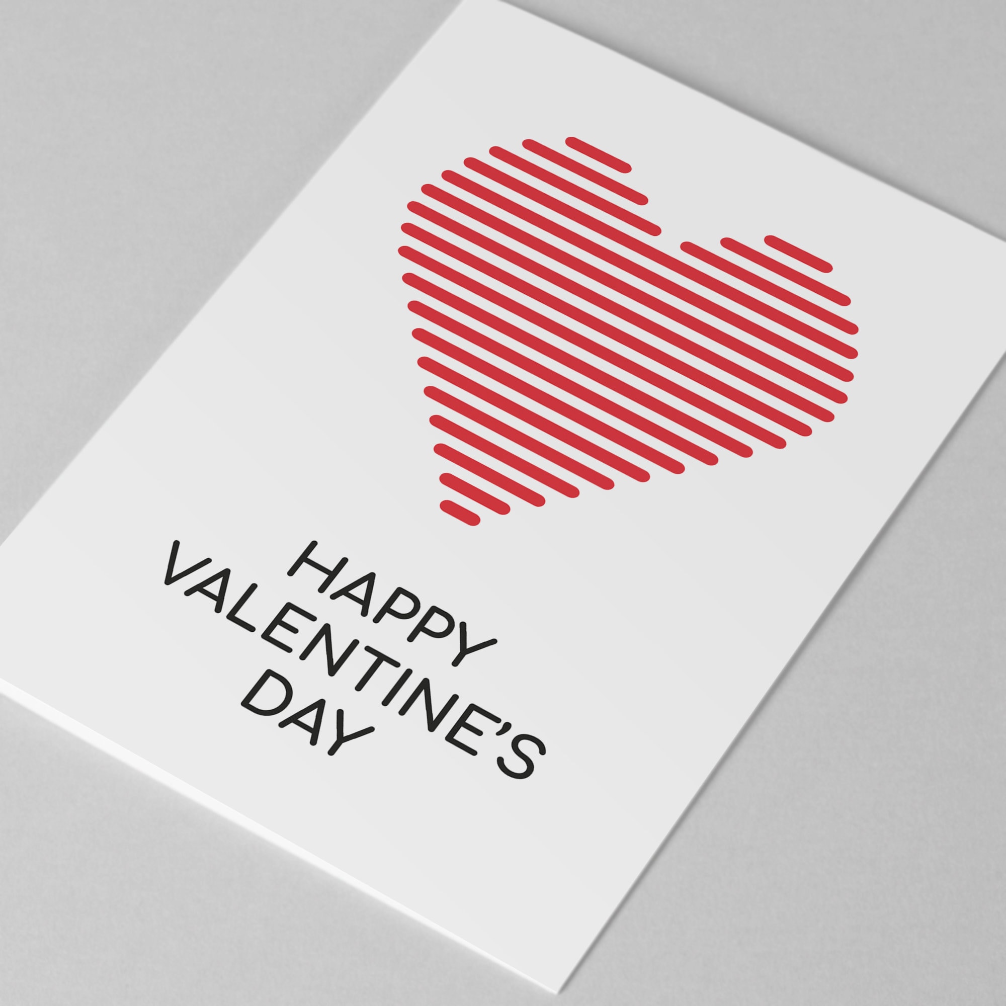 Printable Valentines Day Card With Red Heart, Digital Download, Instant ...