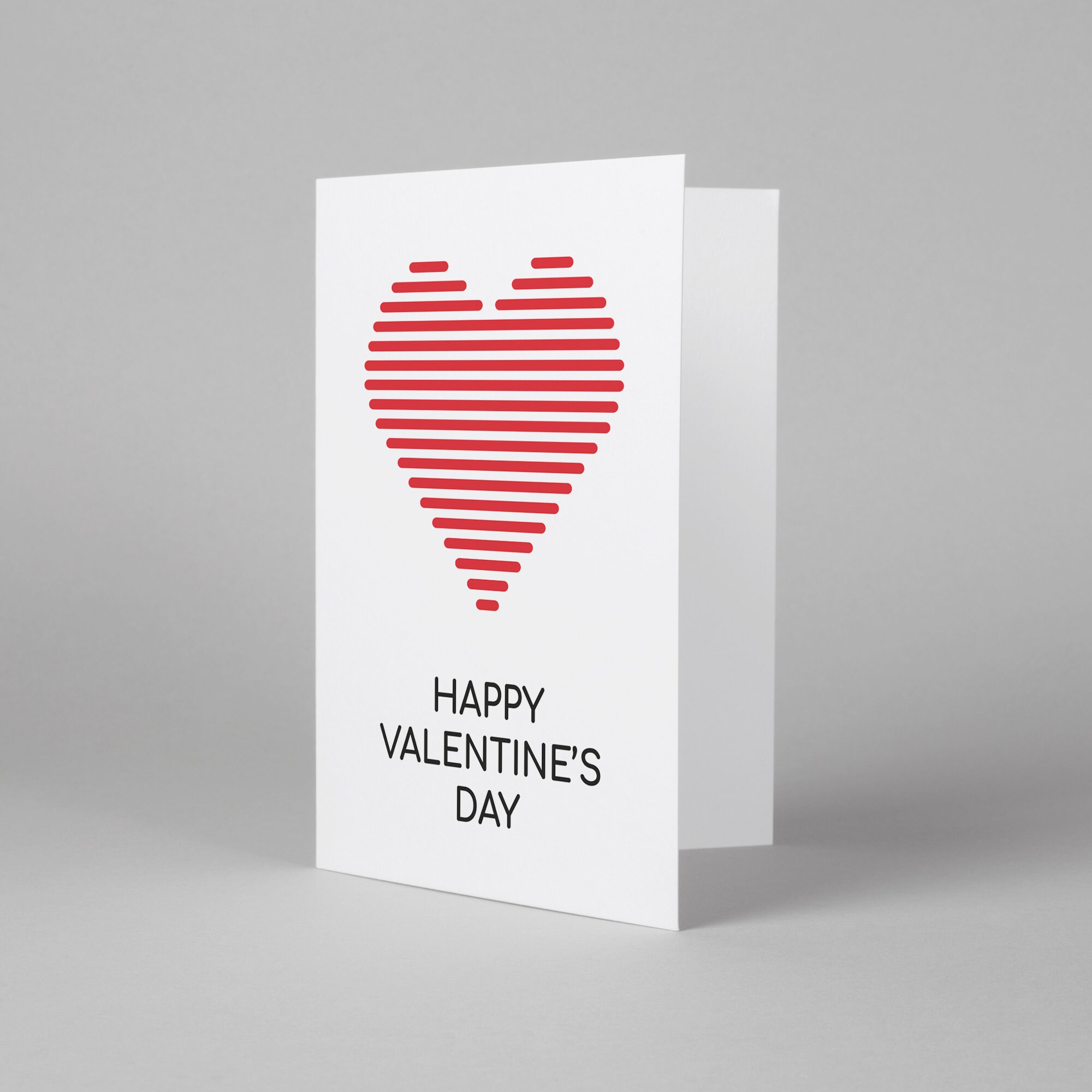 Printable Valentines Day Card With Red Heart, Digital Download, Instant ...