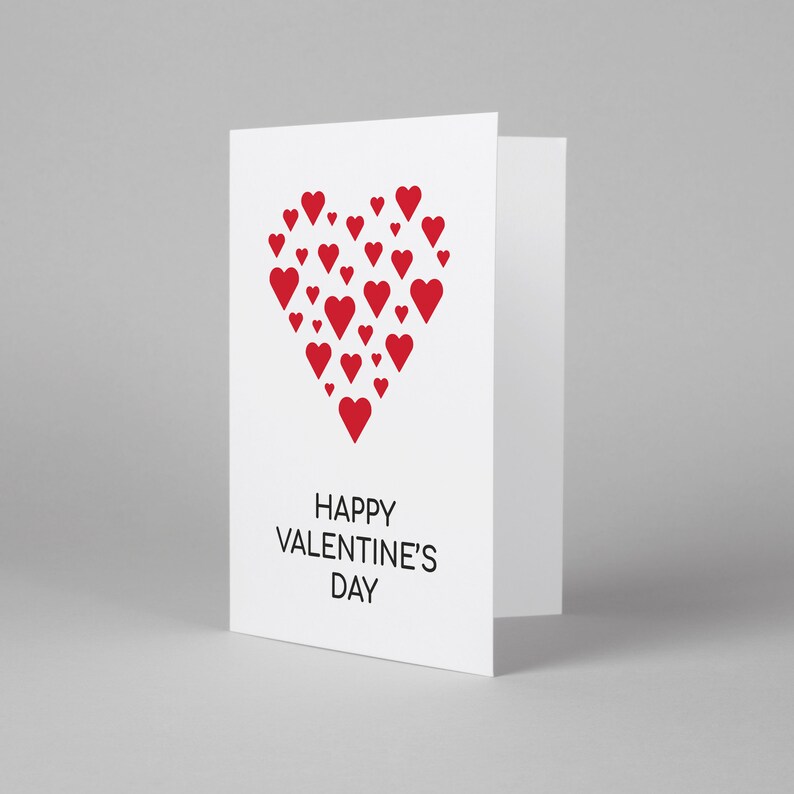 Printable Valentines Day Card With Red Heart, Digital Download, Instant ...