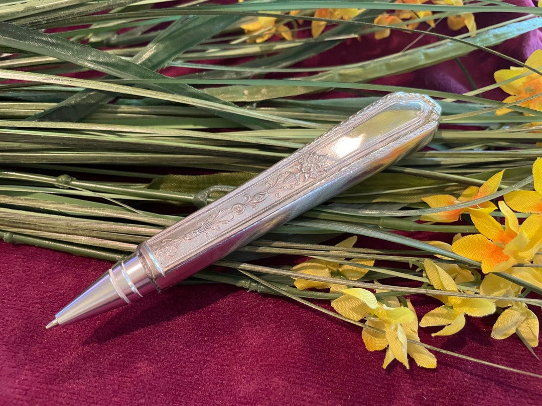 Lovely Fine Black Ink Pens Created From Fine Silver Plated Silverware ...
