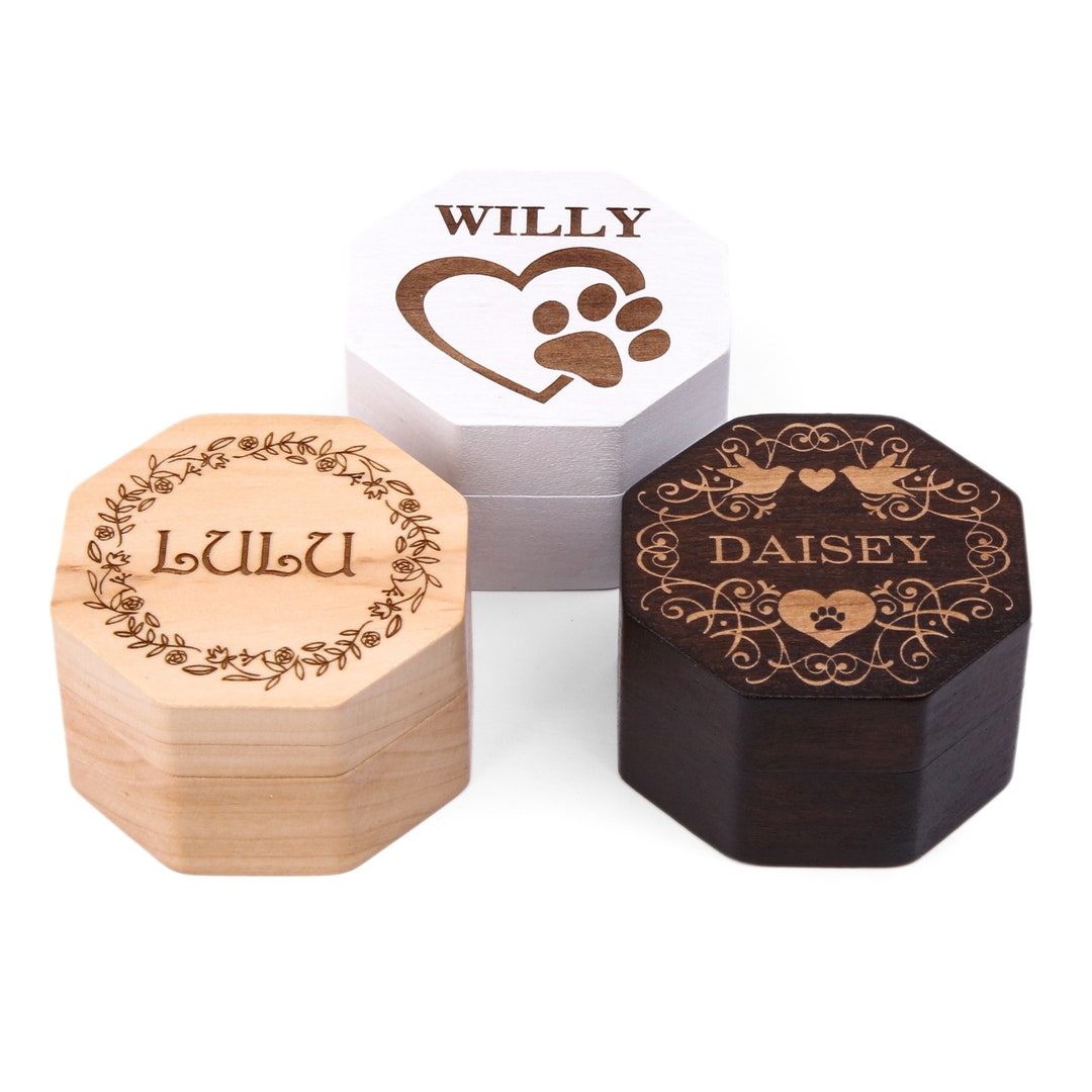 Small Wooden Keepsake Box, Dog Fur Memorial Pet Teeth Keepsake, Dog ...