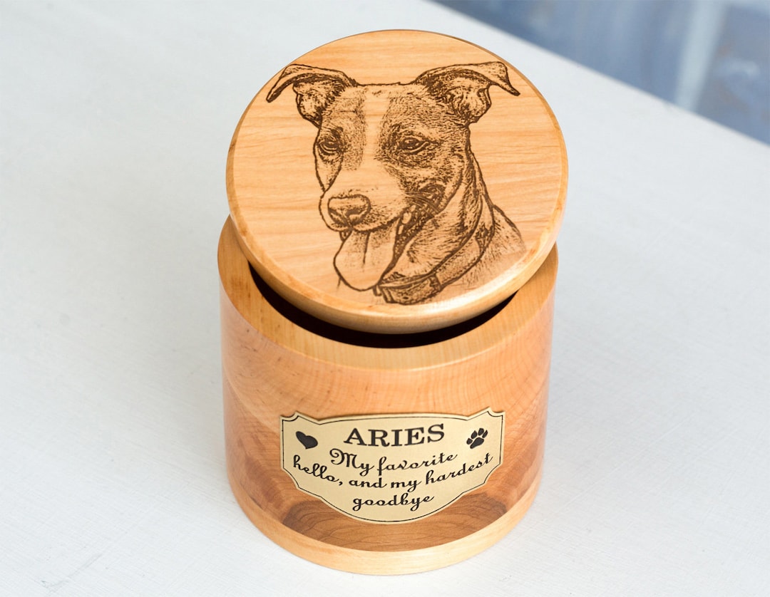 Personalized Pet Urns Wooden Dog Ashes Box With Engraved Photo or Text ...