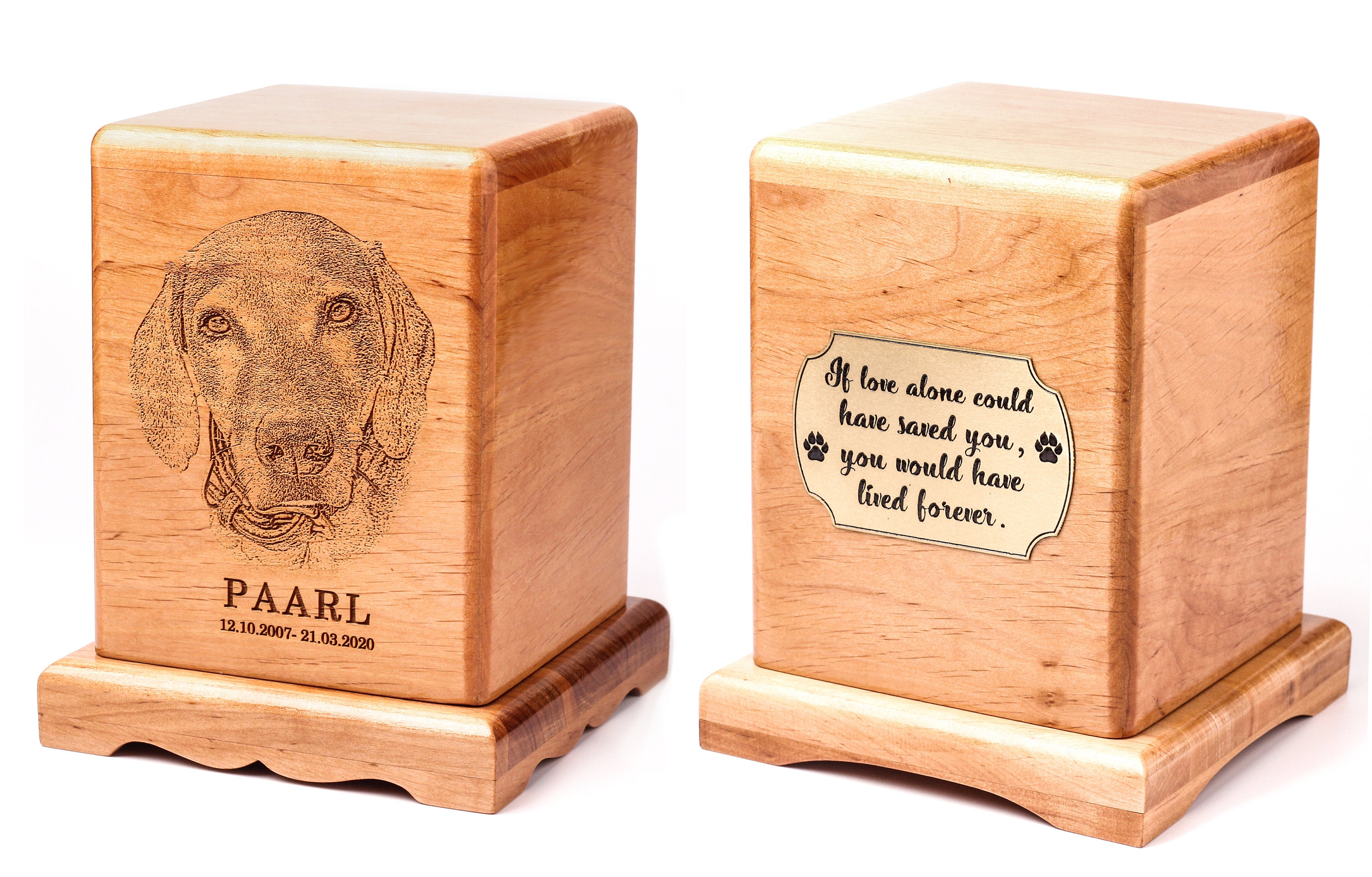 Wooden keepsake box Pet ashes keepsake Dog name sign | Etsy