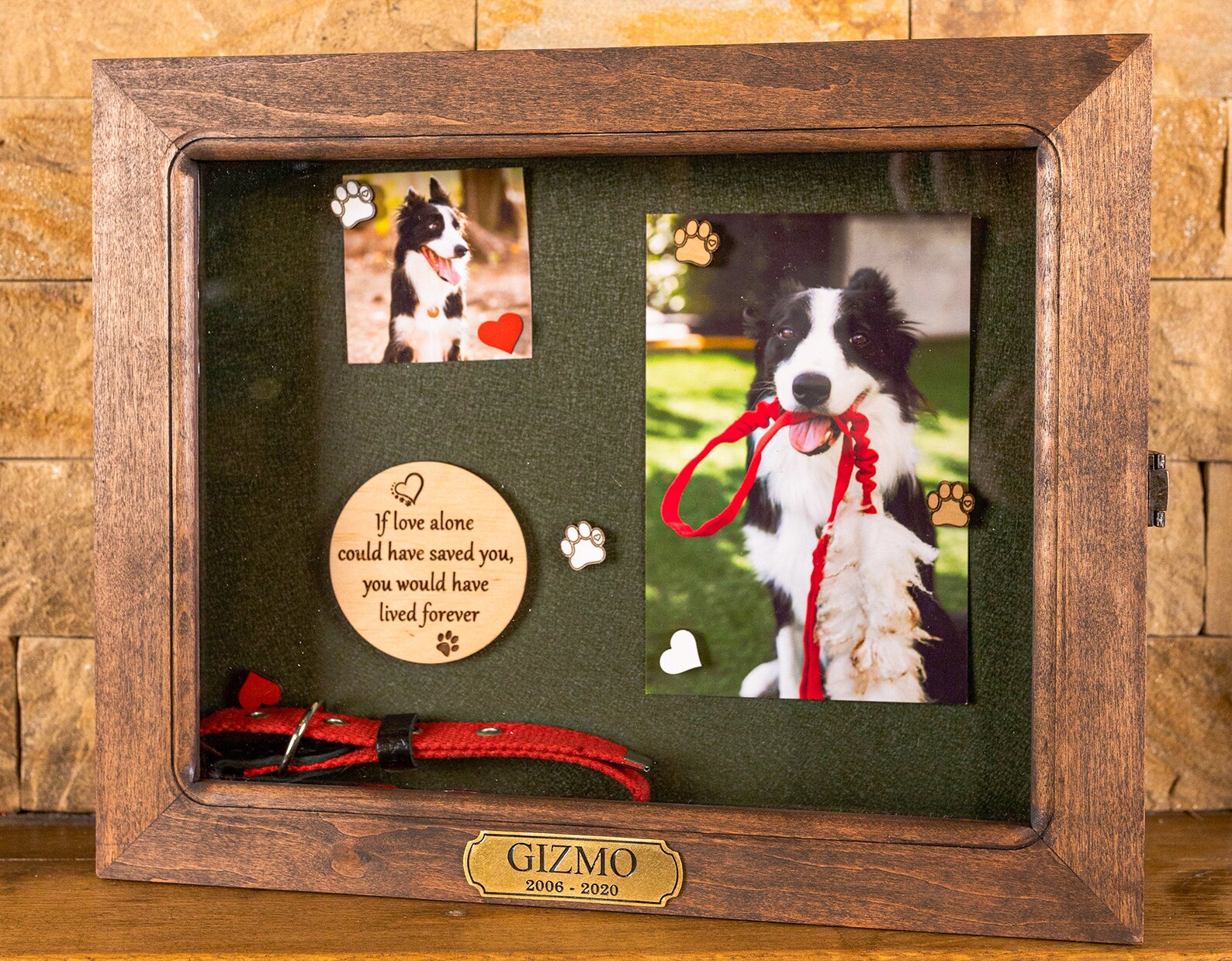 Dog Memorial Frame Pet Hair Memorial Dog Memory Box - Etsy