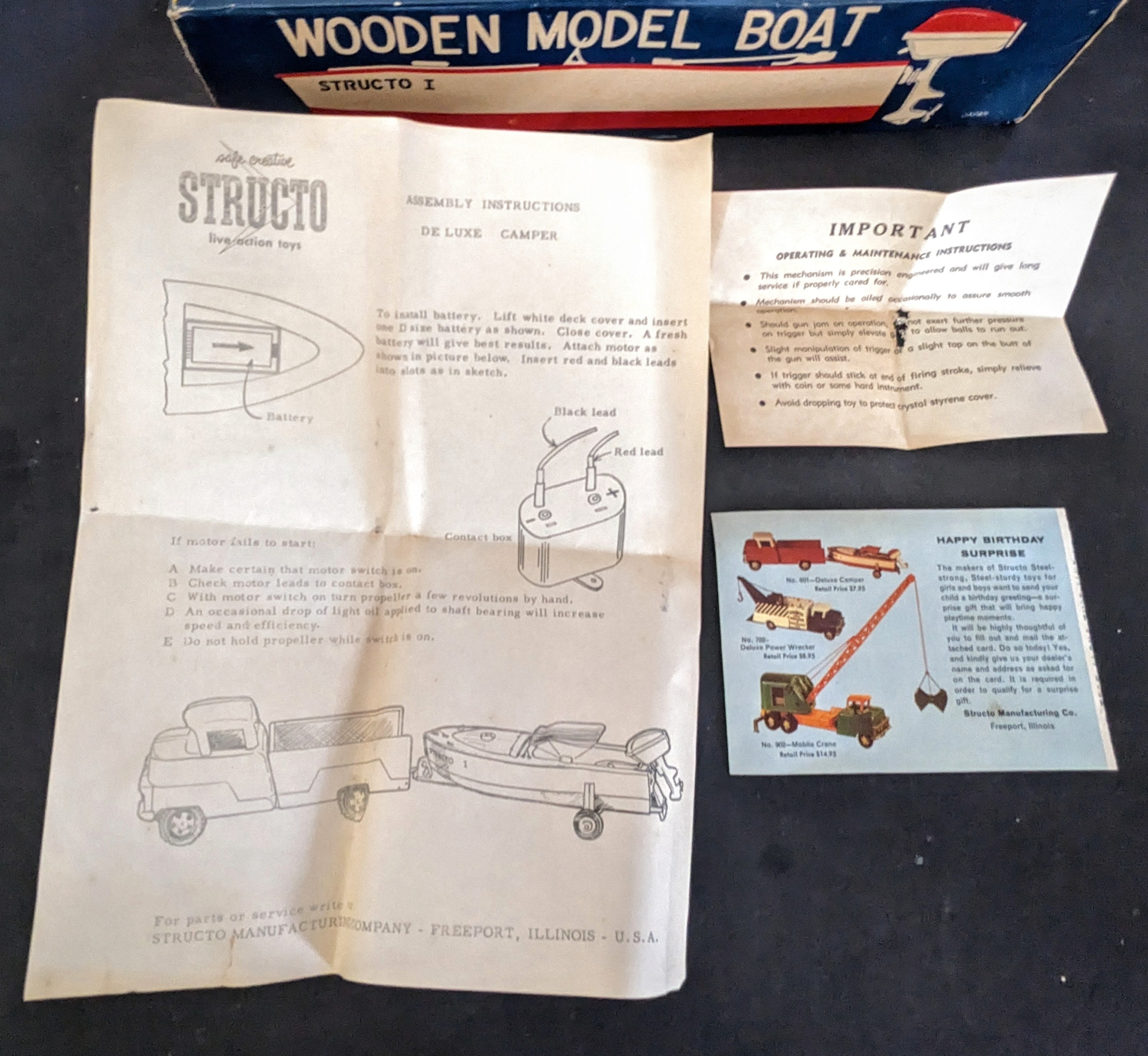 1960s Structo Speed Boat With Trailer, Boxes & Instructions. - Etsy