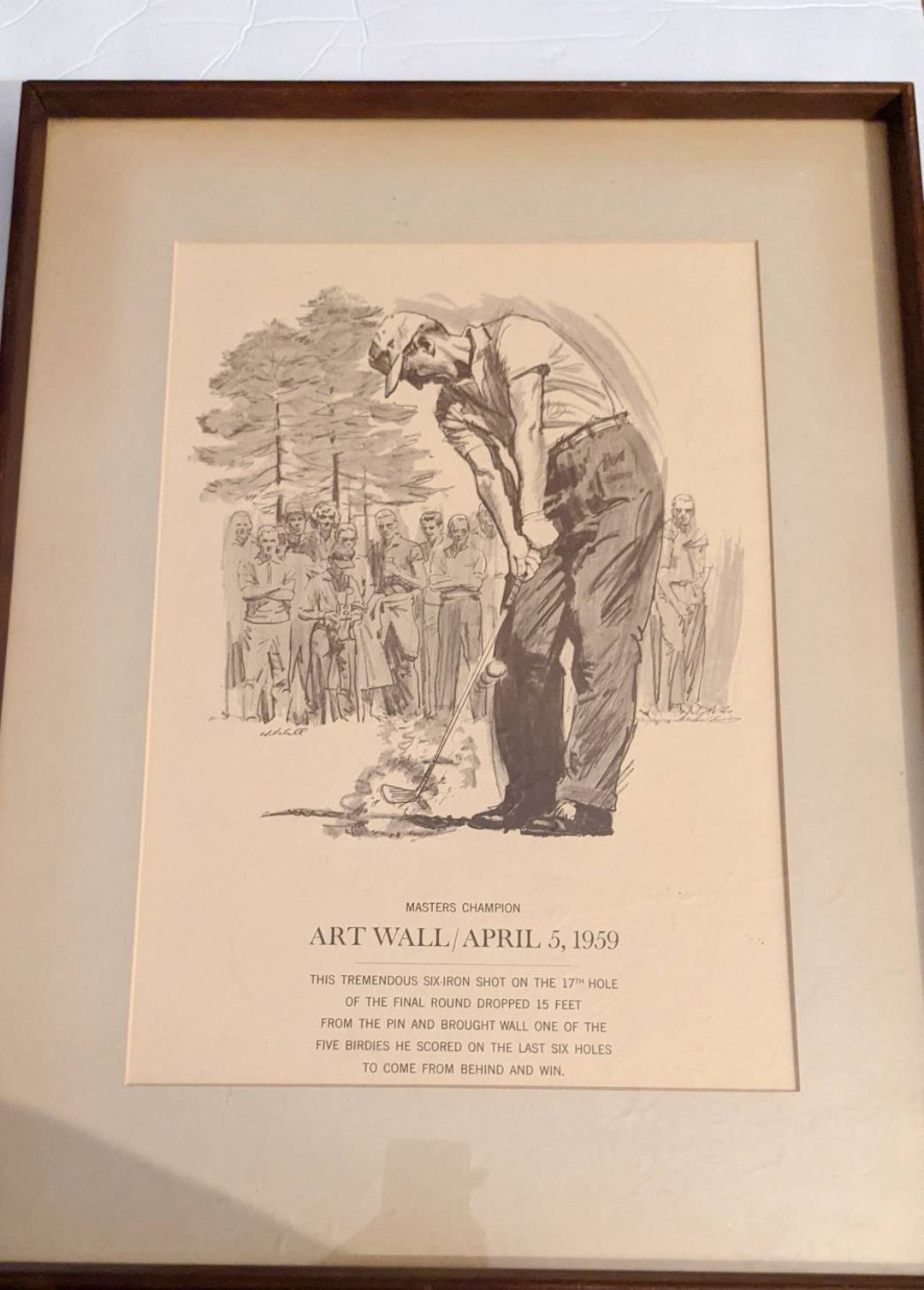 Ed Vebell Golf Illustration Featuring 1959 Masters Champion Art Wall - Etsy