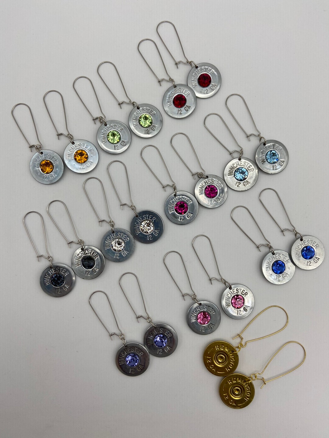 12 Gauge Shotgun Shell Bullet Earrings With Swarovski Crystals - Etsy