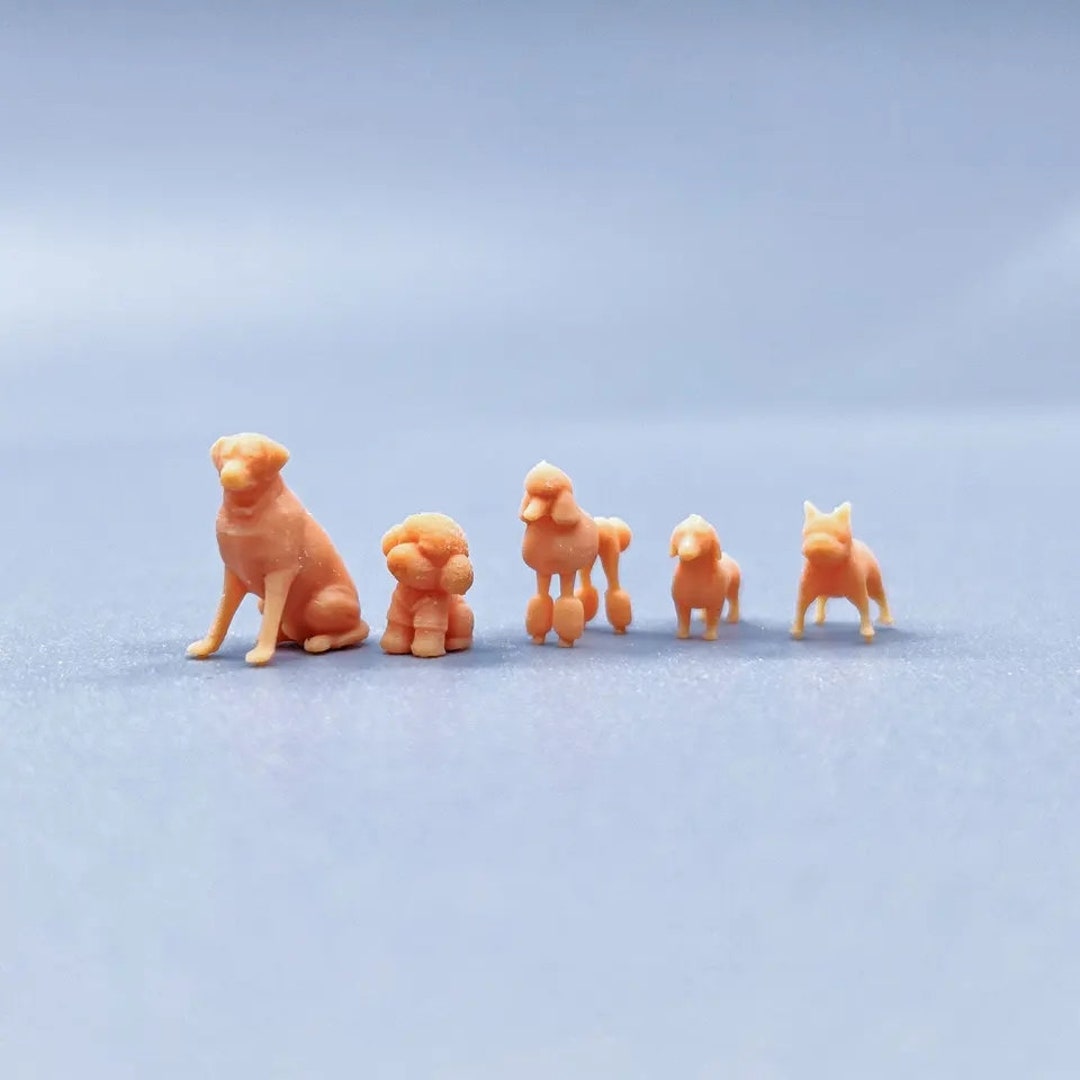 Dog Blank Unpainted 1/64-1/35 Scale Model Miniature Set Labrador Teddy ...