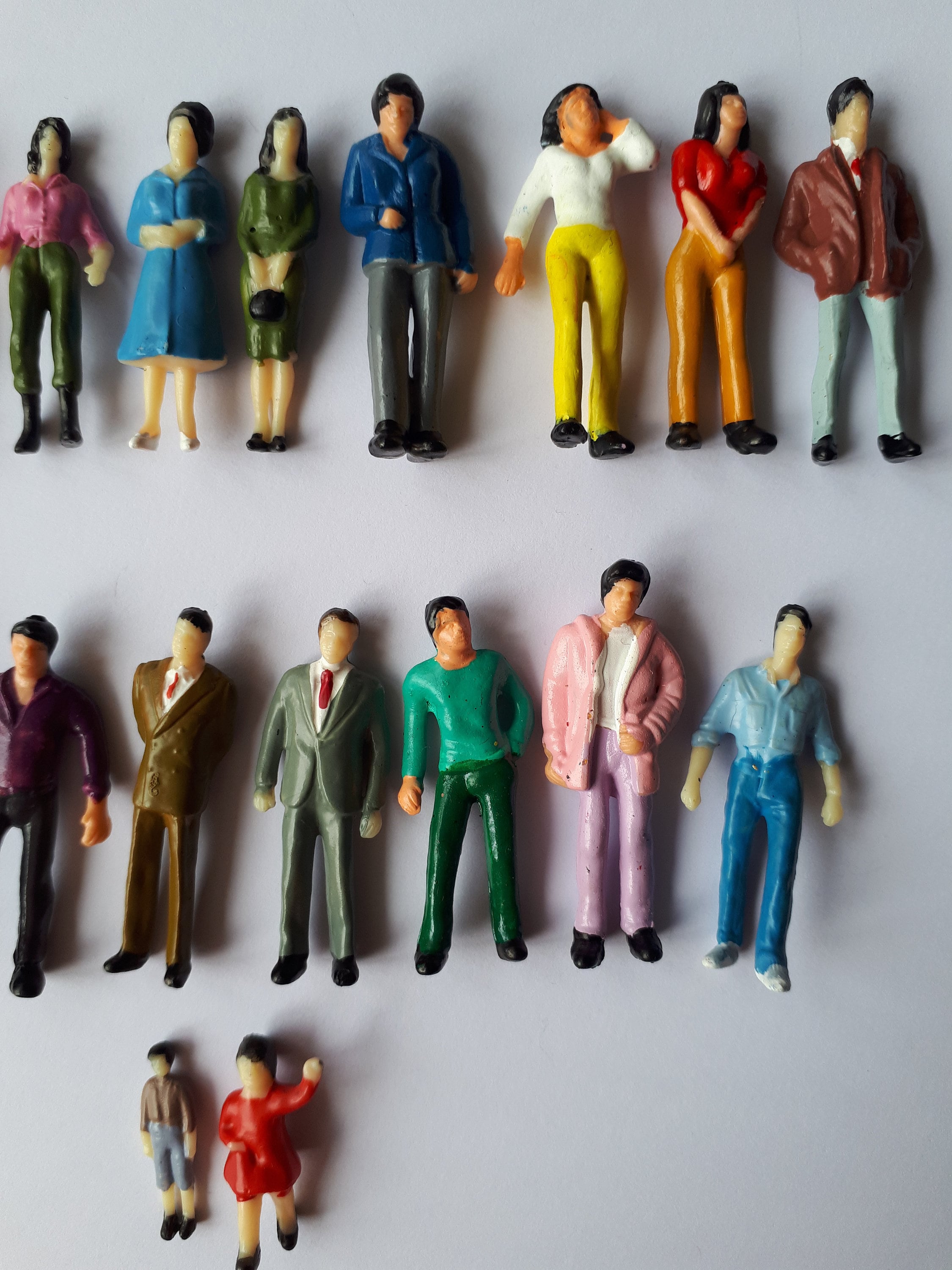 Standing Miniature Figures 35mm 2-50pcs 1:48 O Guage Scale Model People ...